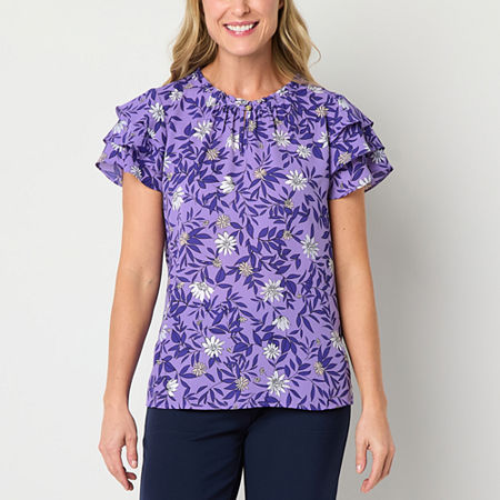 Click here for Liz Claiborne Womens Crew Neck Short Sleeve Blouse... prices