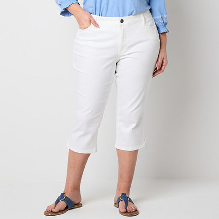 Click here for St. Johns Bay Womens Skinny Mid Rise Plus Capri Pa... prices