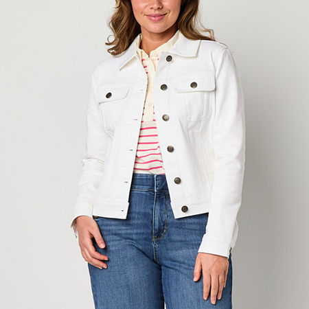 Click here for St. Johns Bay Womens Denim Midweight Jacket  Petit... prices