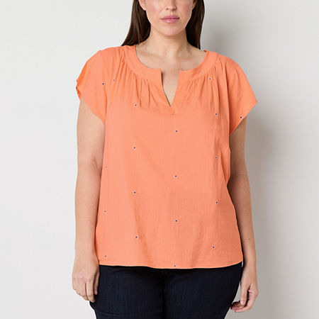 Click here for St. Johns Bay Womens Split Crew Neck Short Sleeve... prices