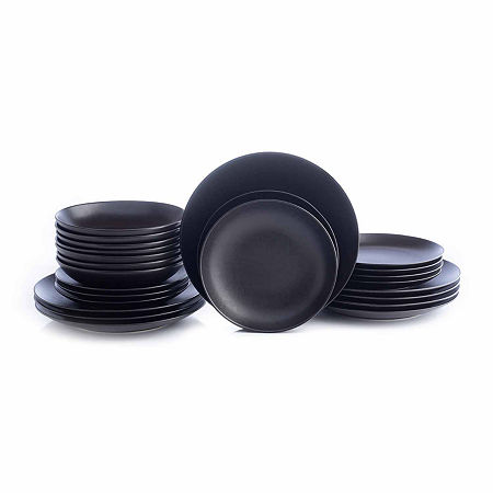 Stone Lain Porto Semplice 24 Pc. Dinnerware Set  Service for 8 - Black Matte