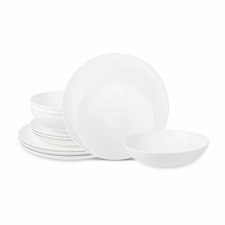 Stone Lain Taglio 12 Pc. Dinnerware Set  Service for 4 - Matte White