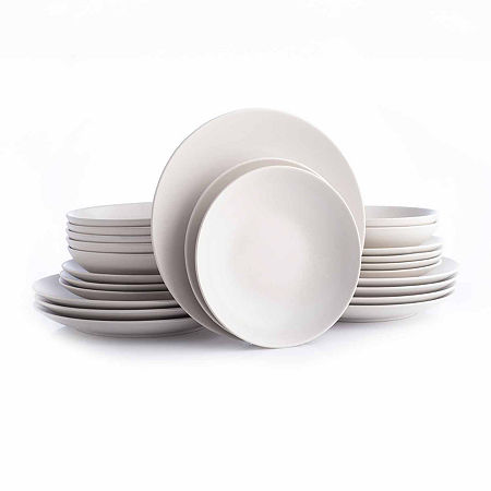 Stone Lain Porto Semplice 24 Pc. Dinnerware Set  Service for 8 - White Matte