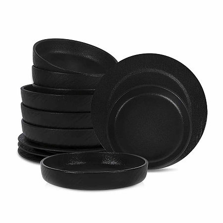 Stone Lain Senso 12 Pc. Dinnerware Set  Service for 4 - Black