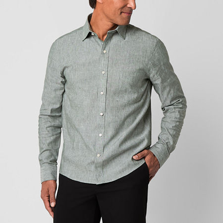 Click here for Stafford Linen Blend Mens Long Sleeve Regular Fit... prices