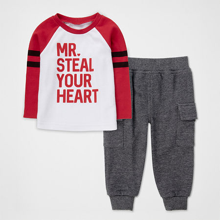 Click here for Baby Essentials Valentines Day Baby Boys 2-pc. Pan... prices