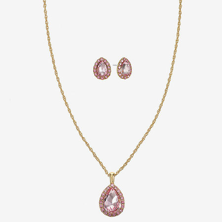 Click here for Monet Womens Pink Glass Pear 2-pc. Jewelry Set  On... prices