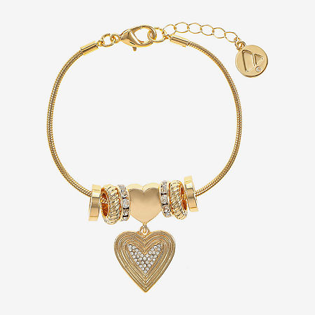 Click here for Liz Claiborne Womens Glass Heart Charm Bracelet  O... prices
