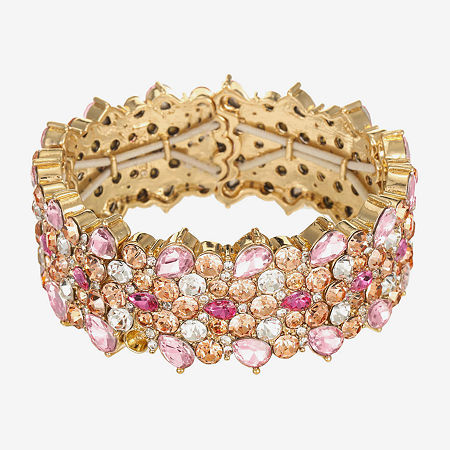 Click here for Monet Jewelry Womens Pink Glass Round Stretch Brac... prices