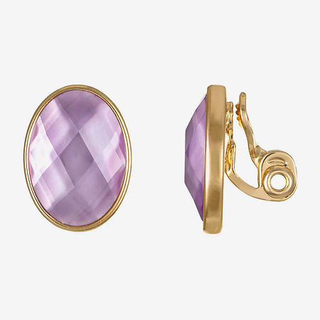 Click here for Monet Jewelry Womens Purple Glass Oval Clip On Ear... prices