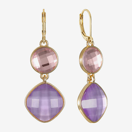 Click here for Monet Jewelry Womens Pink Glass Round Cushion Drop... prices