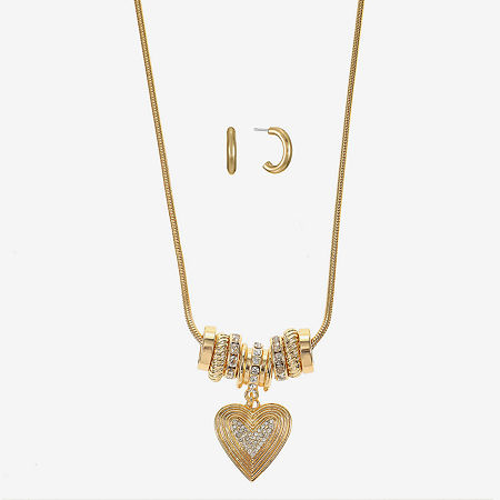 Click here for Liz Claiborne Womens Glass Heart 2-pc. Jewelry Set... prices
