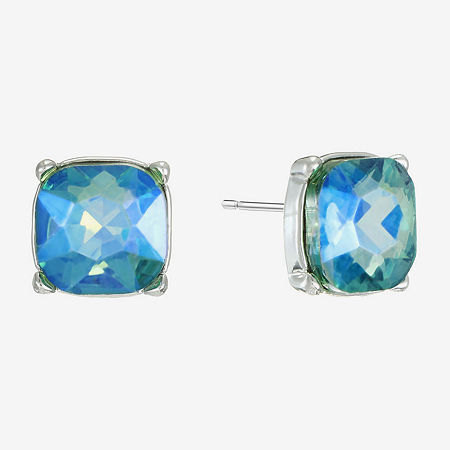 Click here for Monet Jewelry Green Glass 10mm Cushion Stud Earrin... prices