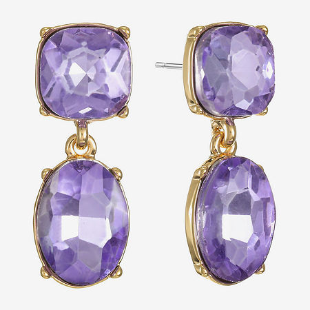 Click here for Monet Jewelry Womens Purple Glass Cushion Hypoalle... prices