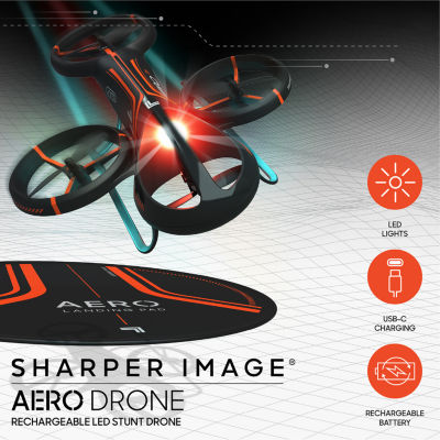 Sharper Image Rechargeable LED Aero Stunt Drone 1014291, Color: Black ...