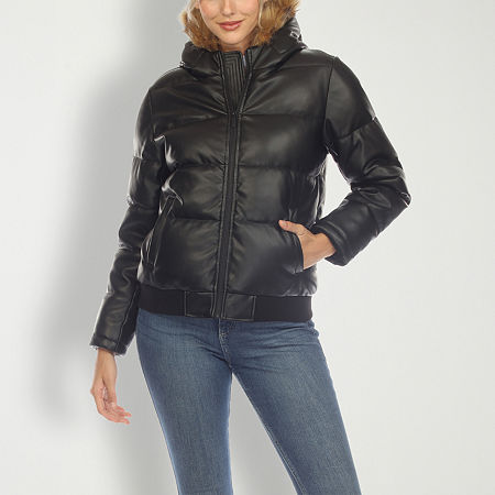 Click here for Womens White Mark Fur Hoodie Puffer Jacket prices