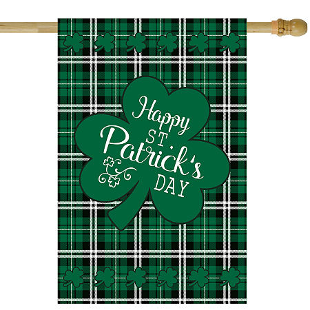 Click here for 28In X 40In Happy St. Patricks Day Plaid Garden Fl... prices