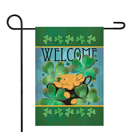 Click here for 12.5In X 18In Welcome Pot Of Gold Garden Flags  On... prices