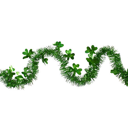 Click here for Northlight 25ft X 2in Green Tinsel Irish Shamrock... prices