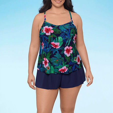 Click here for Trimshaper Farrah Swim Romper Plus  24w  Blue prices