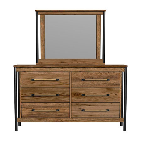 Click here for Norcross 6 Drawer Dresser+Mirror in Hickory  One S... prices