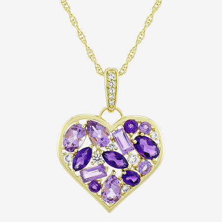 Click here for Womens Genuine Purple Amethyst 14K Gold Over Silve... prices