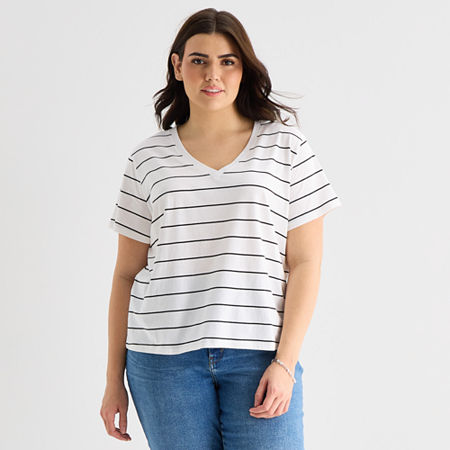 Click here for a.n.a Womens Plus V Neck Short Sleeve T-Shirt  2x... prices