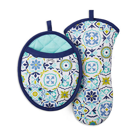 Click here for Fiesta Worn Tiles 2-pc. Mitt + Pot Holder Set  One... prices