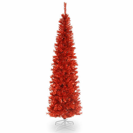National Tree 6ft. Red Tinsel Tree