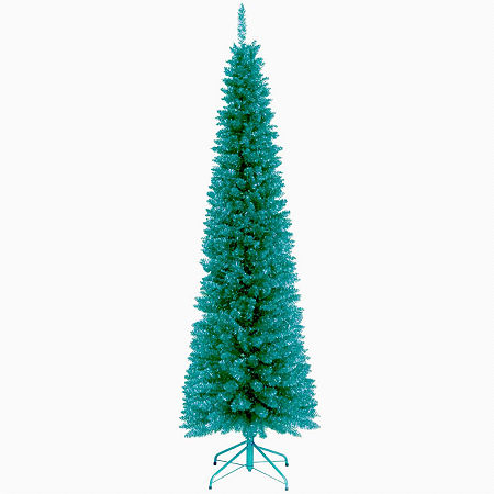 Click here for National Tree 6ft. Turquoise Tinsel Slim Tree prices