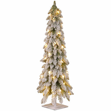 National Tree Pre-Lit 36in. Snowy Downswept Forest Tree