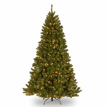 National Tree 6.5 North Valley Spruce Hinged Tree with 450 Clear Lights - Green