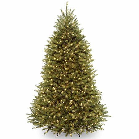 National Tree Company 7 Dunhill Fir Hinged Tree with 700 Clear Lights - Green