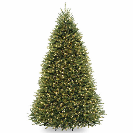 National Tree Company 9 Dunhill Fir Full-Bodied & Hinged Tree With 900 Clear Lights - Green