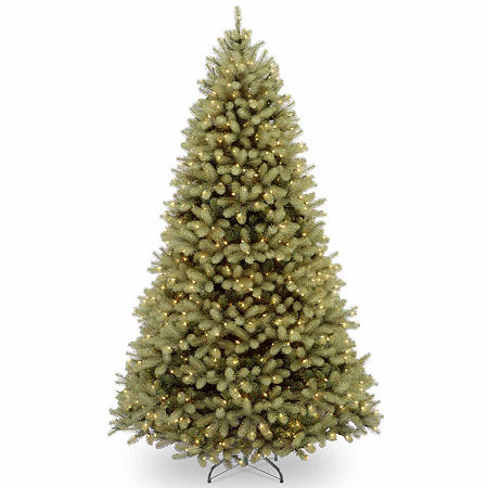 National Tree 10 Feel Real Down Swept Douglas Fir Hinged Tree with 1000 Low Voltage Dual Led Lights - Green