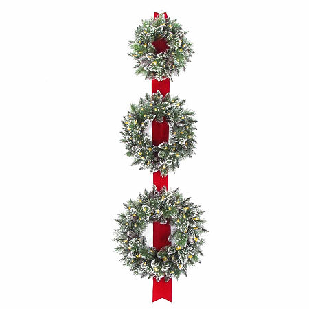 National Tree 77in.Triple Bristle LED Wreath