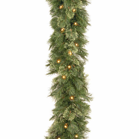 National Tree Company 9 x 10 Wispy Willow Garland with 50 Clear Lights - Green