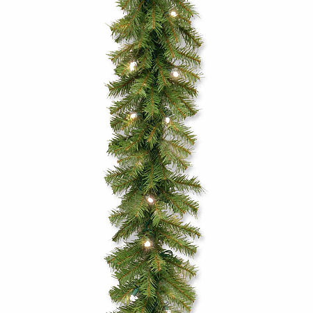 National Tree Company 9 x 10 Norwood Fir Garland with 50 Battery Operated Dual Led Lights - Green