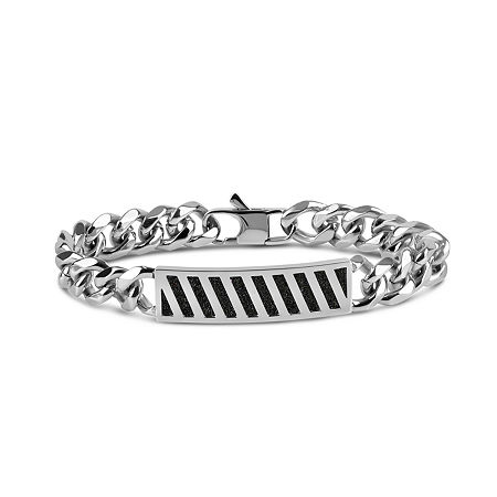 Click here for Mens Stainless Steel Solid Id Bracelet  One Size prices