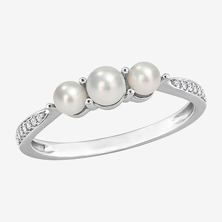 Click here for Womens Diamond Accent 4MM White Cultured Freshwate... prices