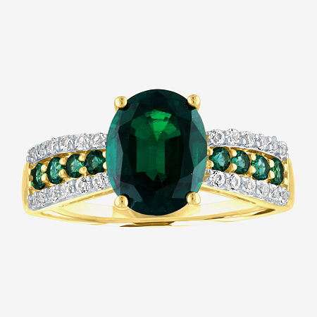Click here for Womens Lab Created Green Emerald 10K Gold Cocktail... prices