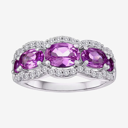 Click here for Lab-Created Pink & White Sapphire 5-Stone Sterling... prices