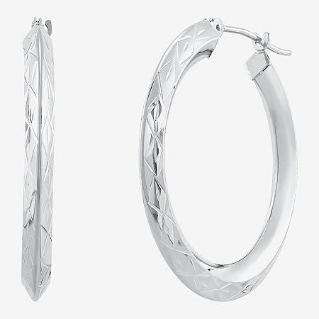 Click here for Womens 14K White Gold 30mm Hoop Earrings  One Size... prices