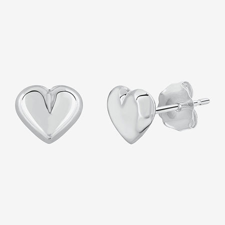 Click here for 14K White Gold 5.5mm Heart Stud Earrings  One Size... prices