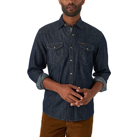Click here for Wrangler Mens Regular Fit Long Sleeve Button-Down... prices