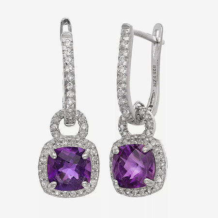 Click here for Womens Genuine Purple Amethyst Sterling Silver Dro... prices