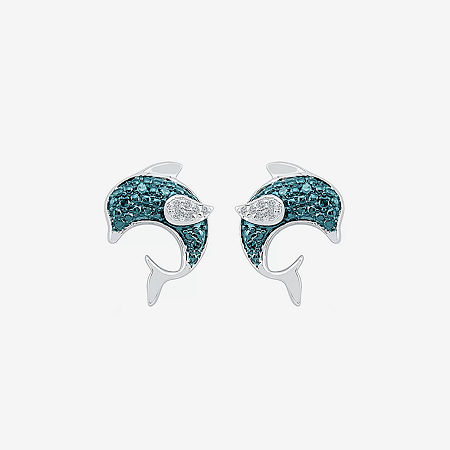 Click here for Dolphin Diamond Accent Natural Blue Diamond Sterli... prices