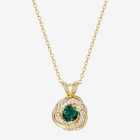 Click here for Womens Lab Created Green Quartz 18K Gold Over Silv... prices