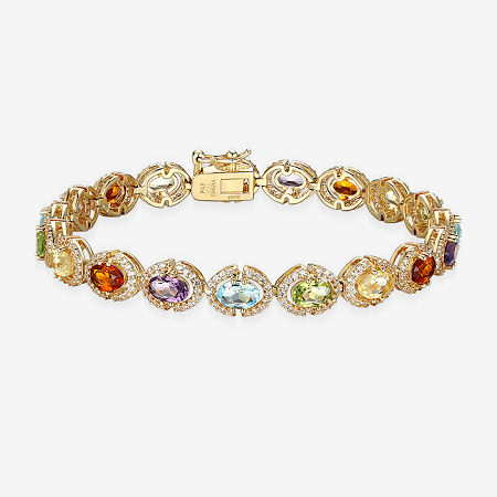 Click here for Womens Genuine Multi Color 18K Gold Over Silver Te... prices
