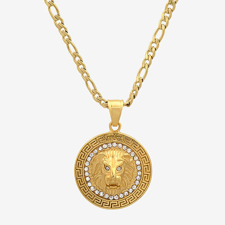 Click here for Steeltime Lion Mens Cubic Zirconia 18K Gold Over S... prices